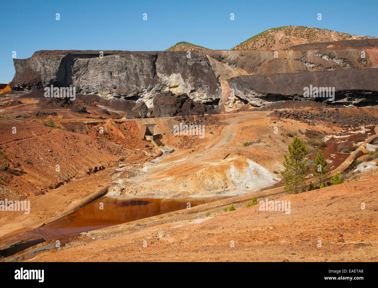 Lunar like despoiled landscape from opencast mineral extraction in the ...