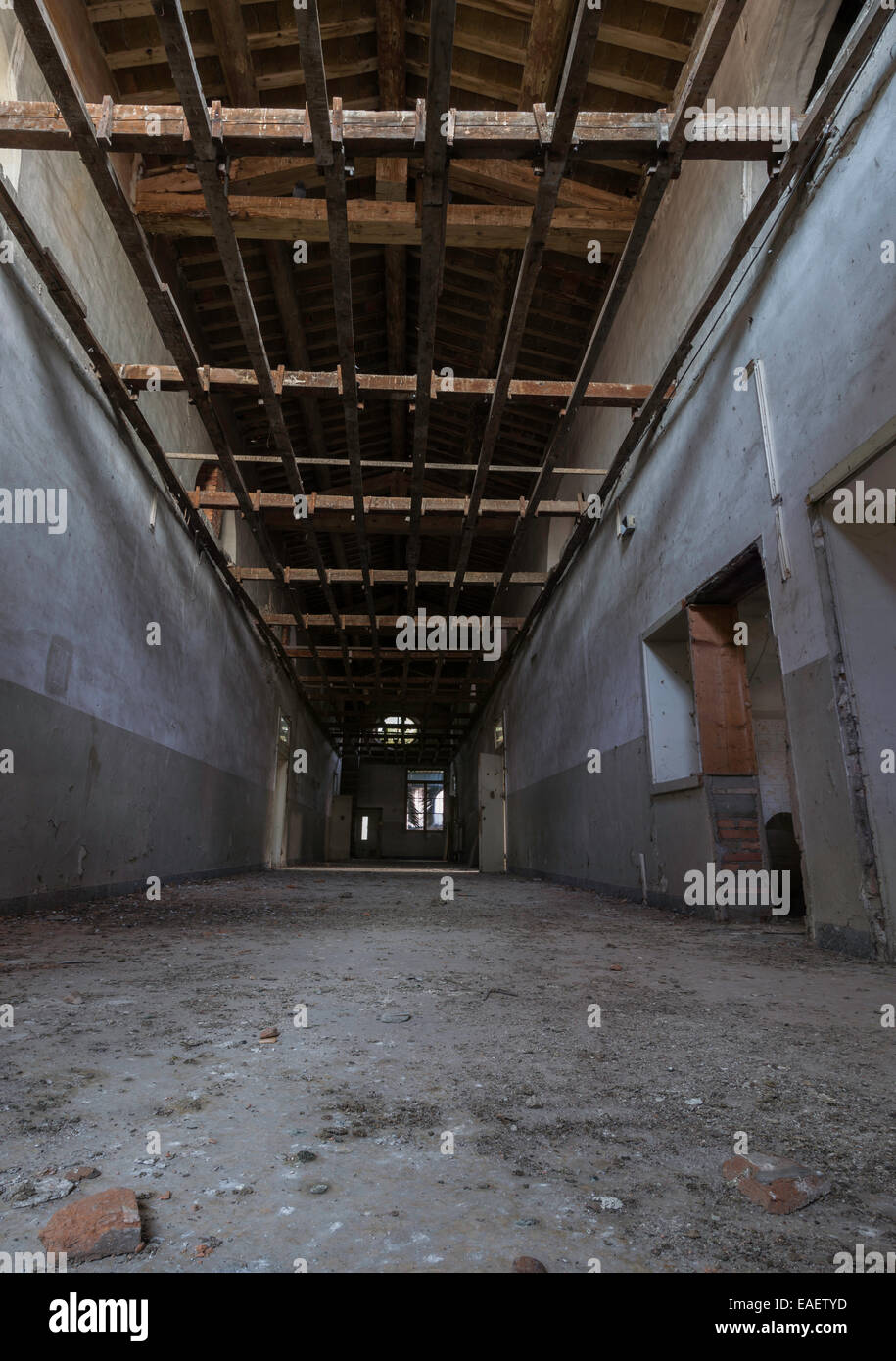 Interiors of an abandoned madhouse in the downtown Stock Photo - Alamy