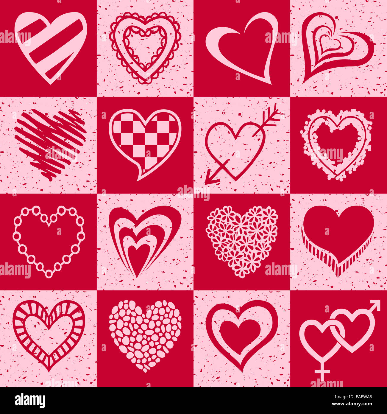 Hand drawn hearts set Stock Photo - Alamy