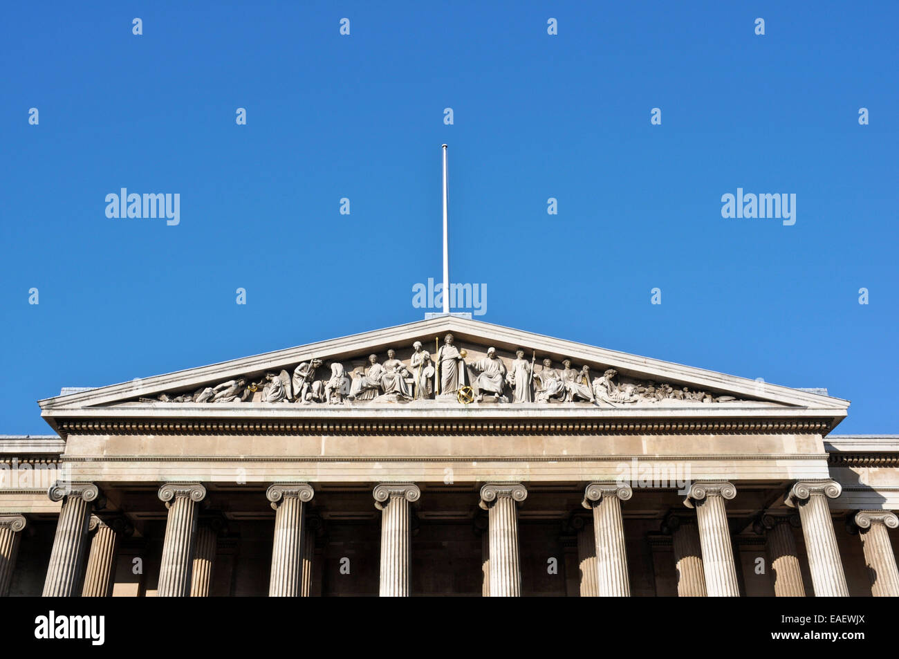 Columns and facade of the British Museum, London, England, UK Stock ...