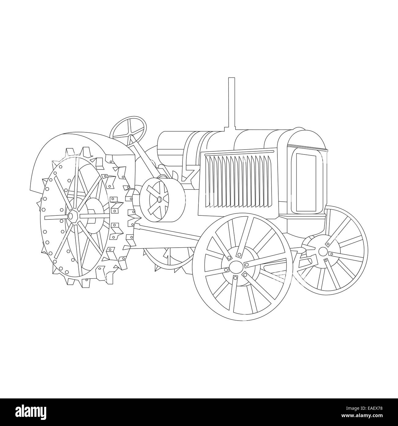 Old Tractor Coloring Pages