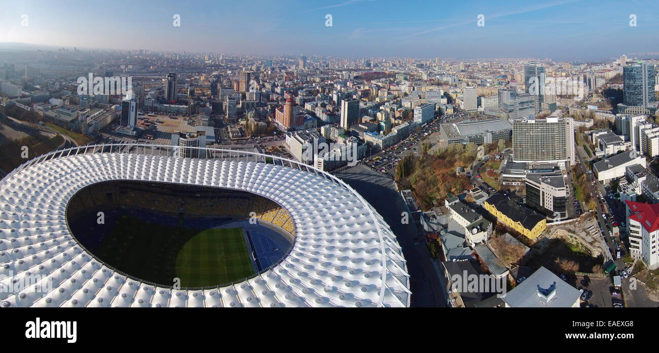 Aerial view the Olympic Arena and business district Stock Photo - Alamy