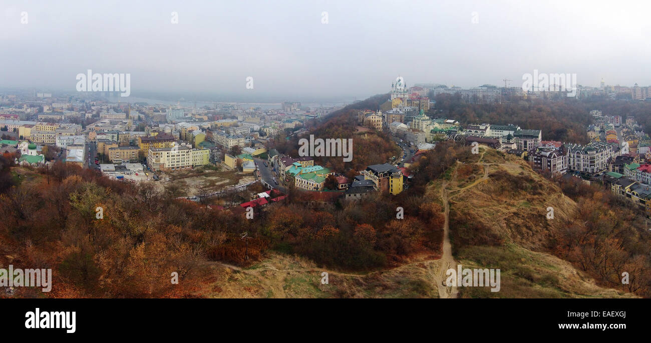 aerial panorama of Kiev Podol from Castle Hill Stock Photo - Alamy