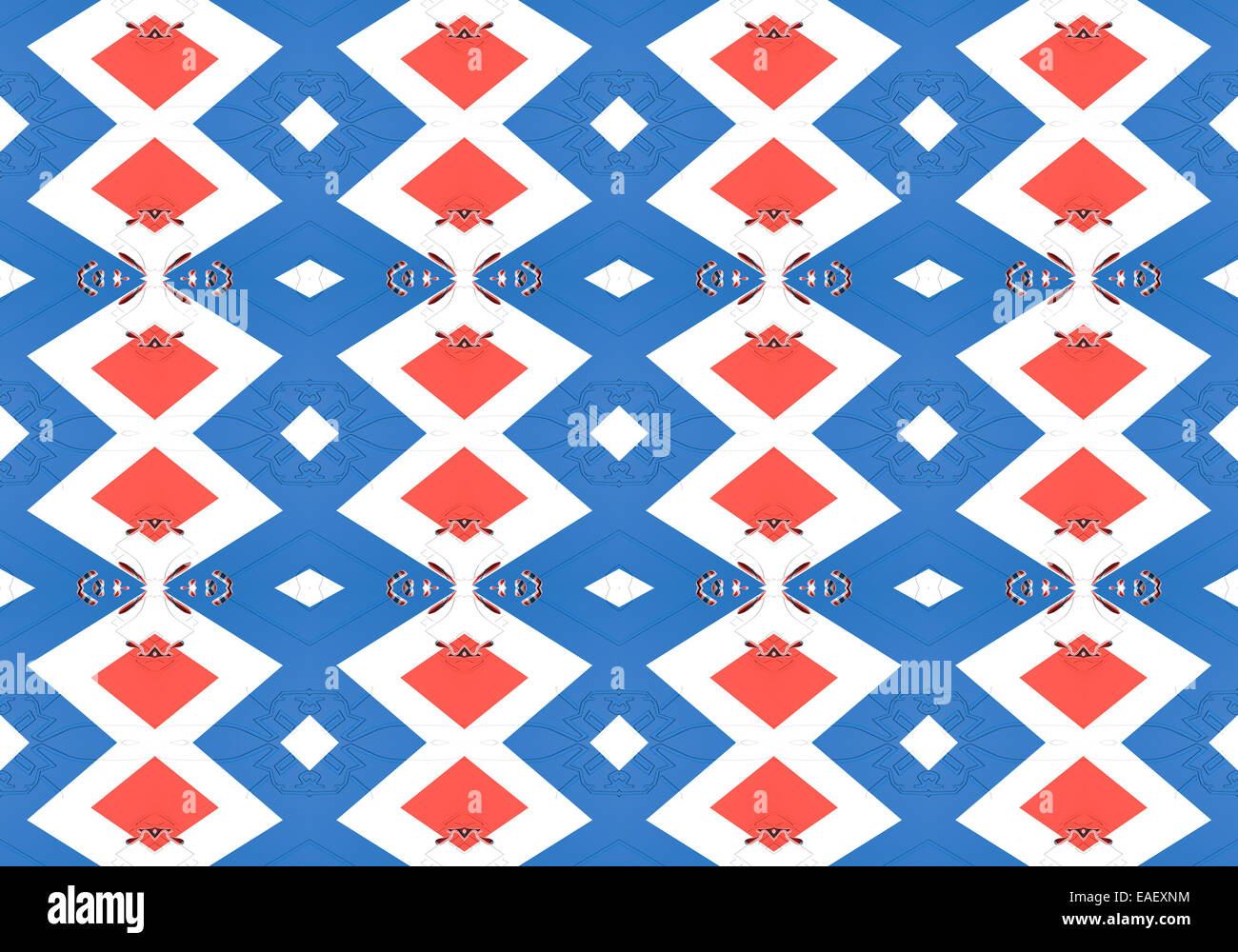 Blue Ethnic pattern. Abstract kaleidoscope fabric design Stock Photo ...