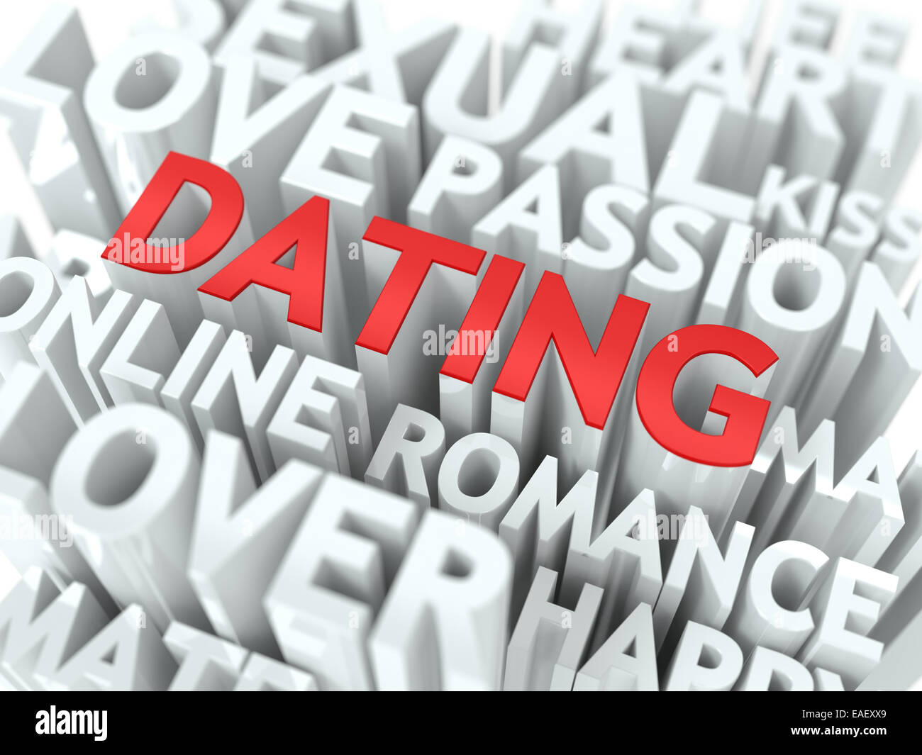Dating - Red Word Cloud Concept Stock Photo - Alamy