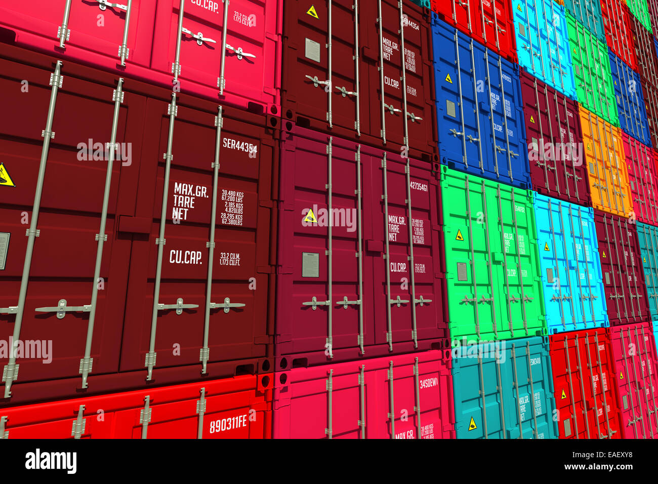 Stacked Colorful Cargo Containers Stock Photo - Alamy