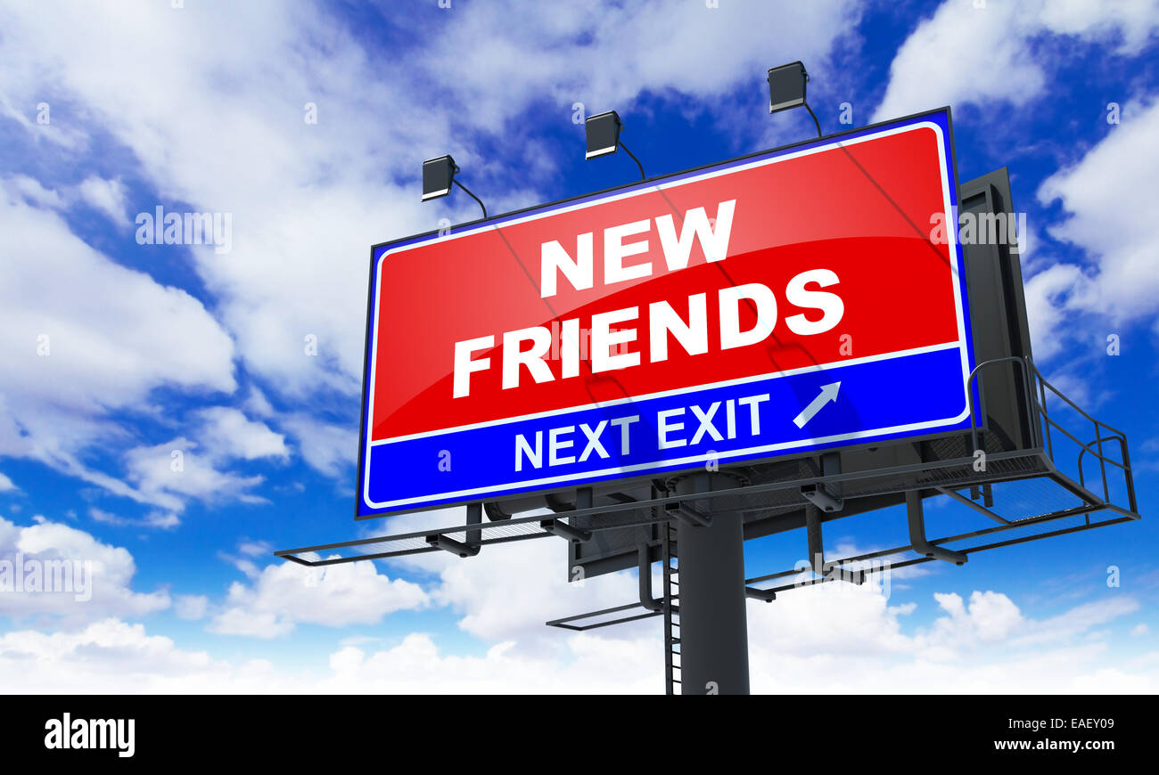New Friends Inscription on Red Billboard Stock Photo - Alamy
