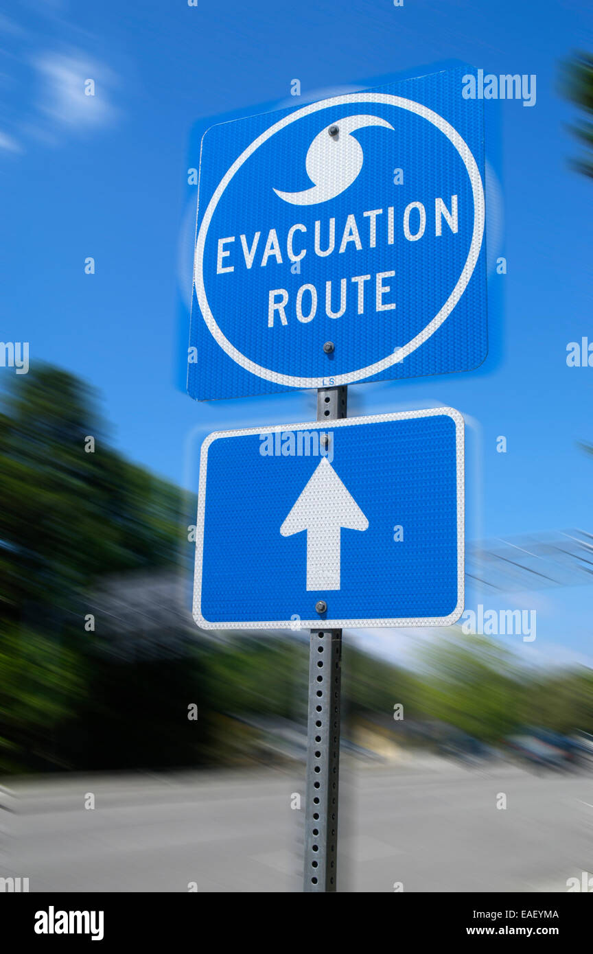 A Directional Sign in Front of a highway indicating the Storm ...
