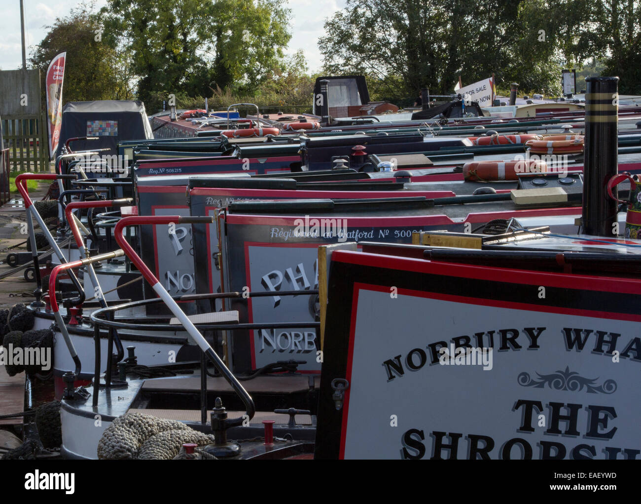 Norbury Junction Canal marina Stock Photo - Alamy