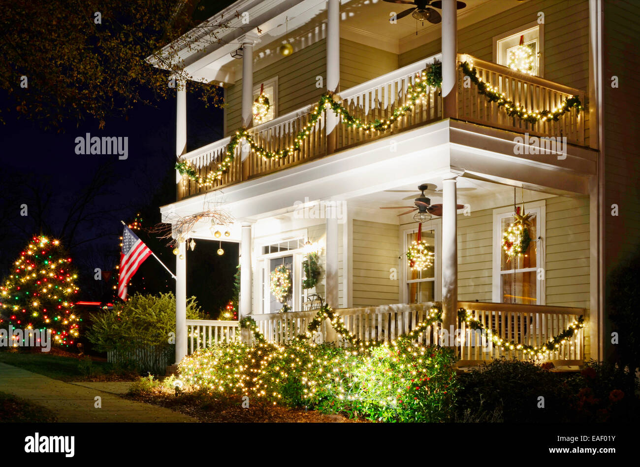 This traditional, Victorian-style home in a Christmas town/village is ...