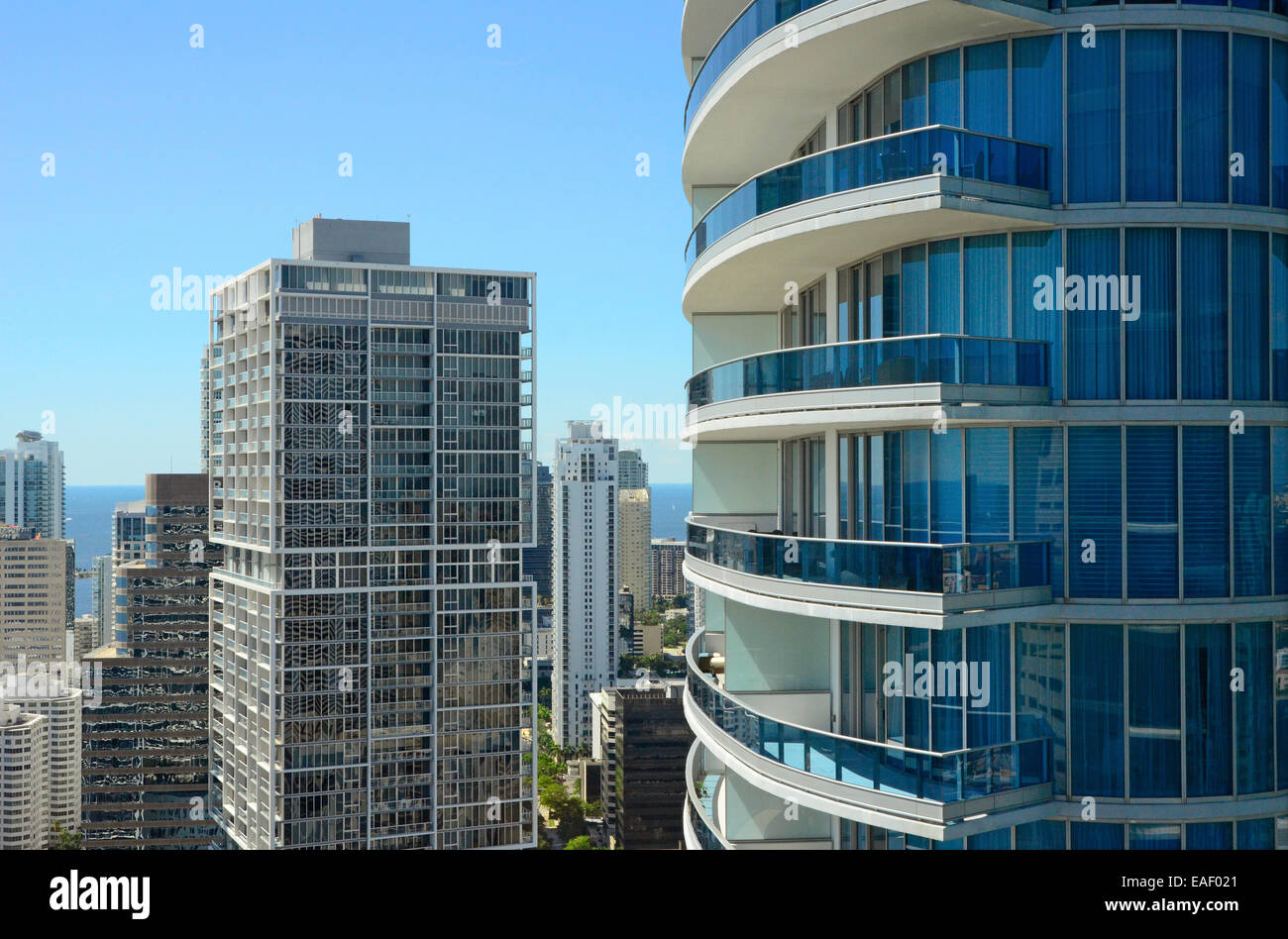 Miami Skyline: View of the Miami skyline looking South from the 40th ...