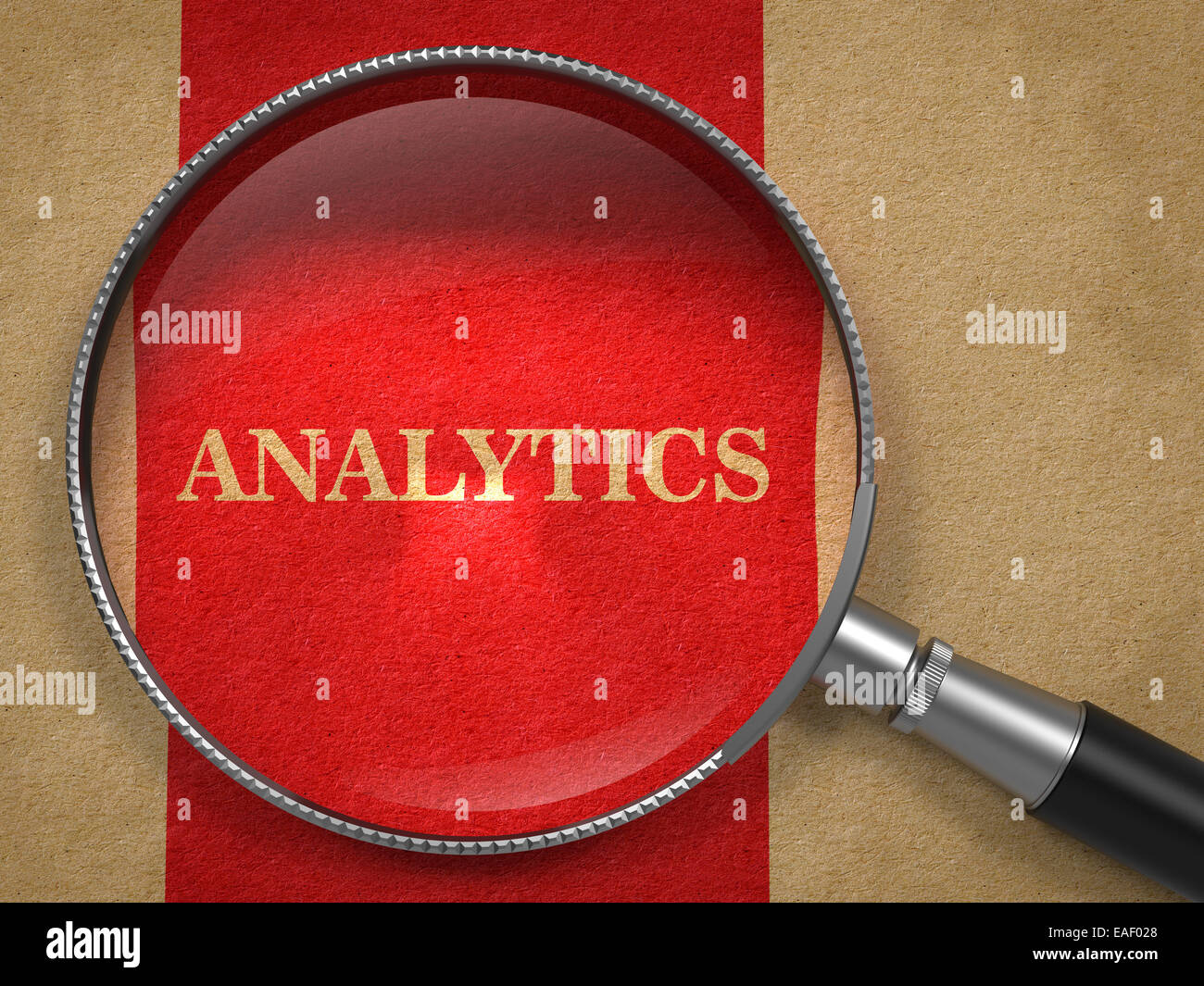 Analytics through Magnifying Glass Stock Photo - Alamy
