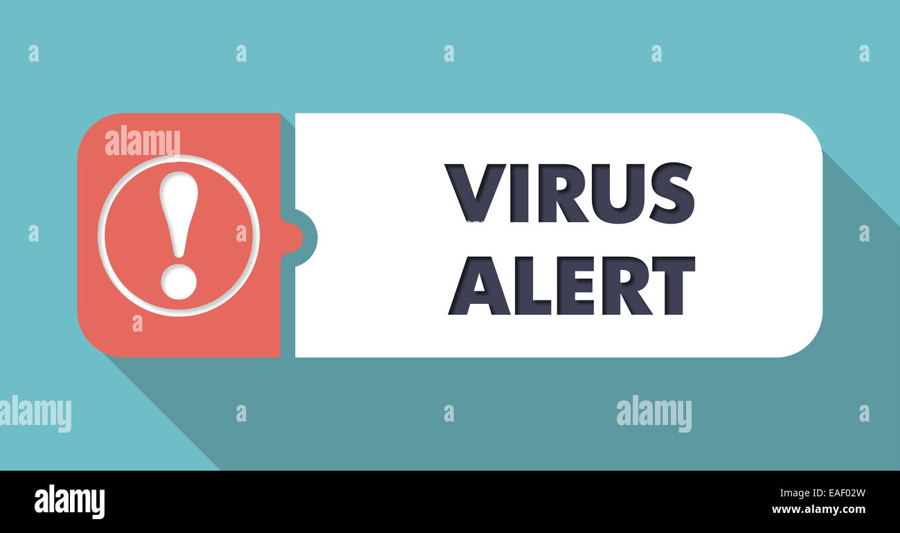 Virus Alert on Orange Background in Flat Design Stock Photo - Alamy