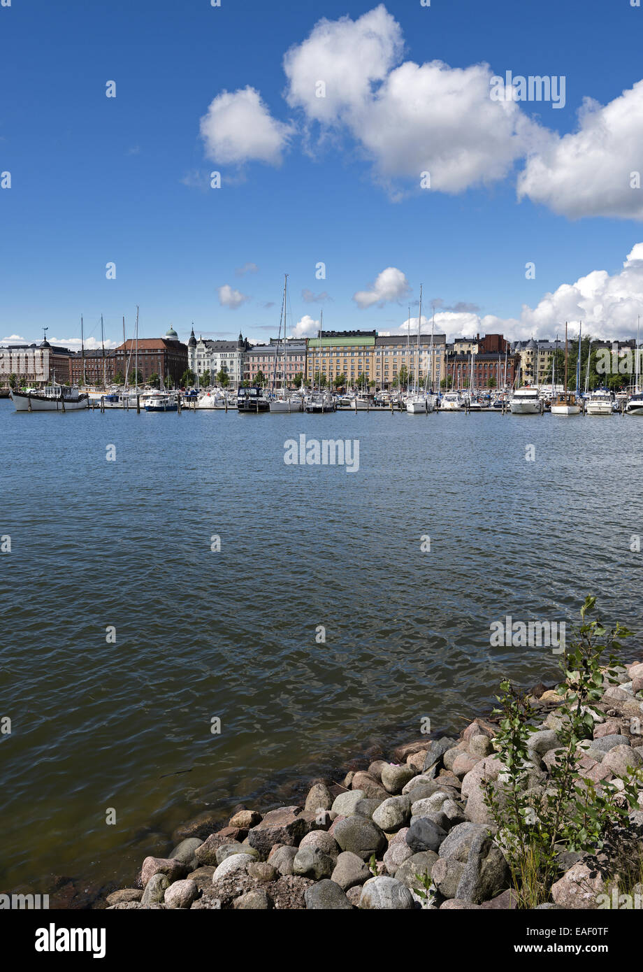 The view from Tervasaari across the bay towards Helsinki North Harbour ...