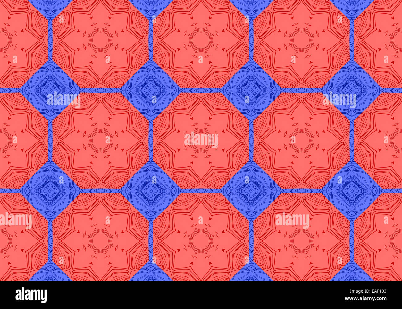 red Ethnic pattern. Abstract kaleidoscope fabric design Stock Photo - Alamy