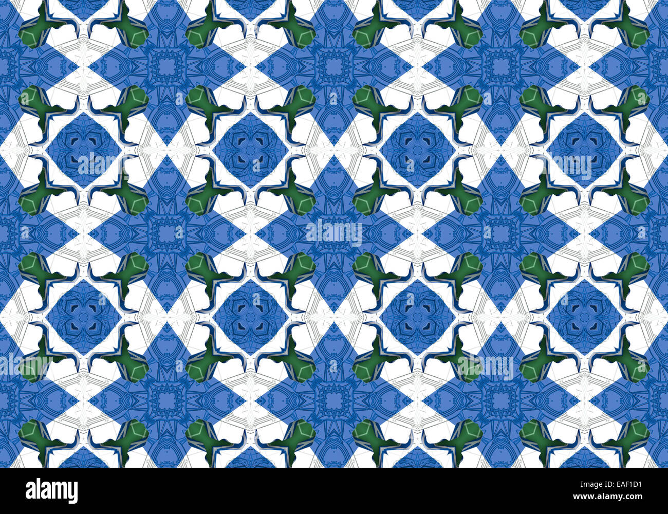 Blue Ethnic pattern. Abstract kaleidoscope fabric design Stock Photo ...