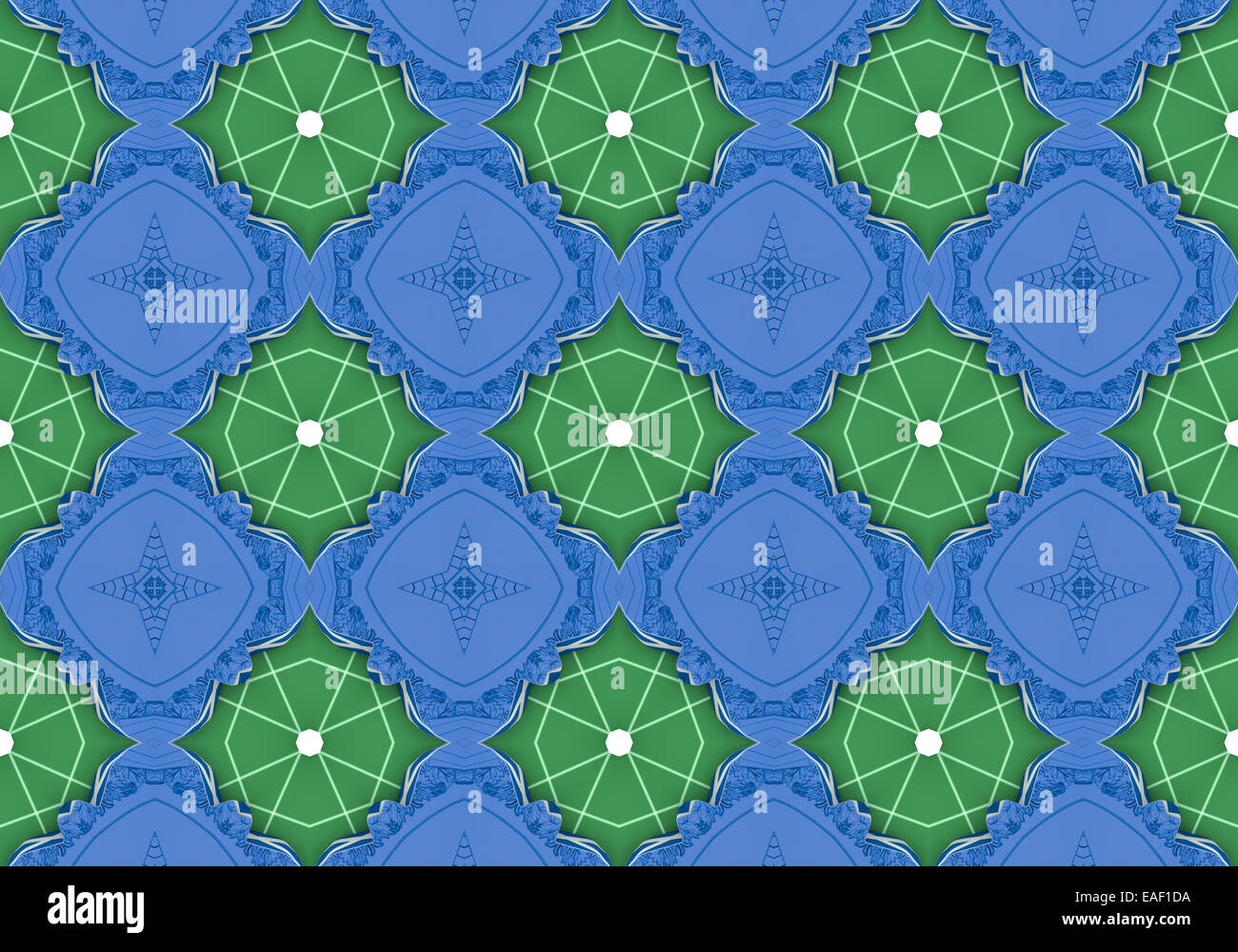 Blue Ethnic pattern. Abstract kaleidoscope fabric design Stock Photo ...