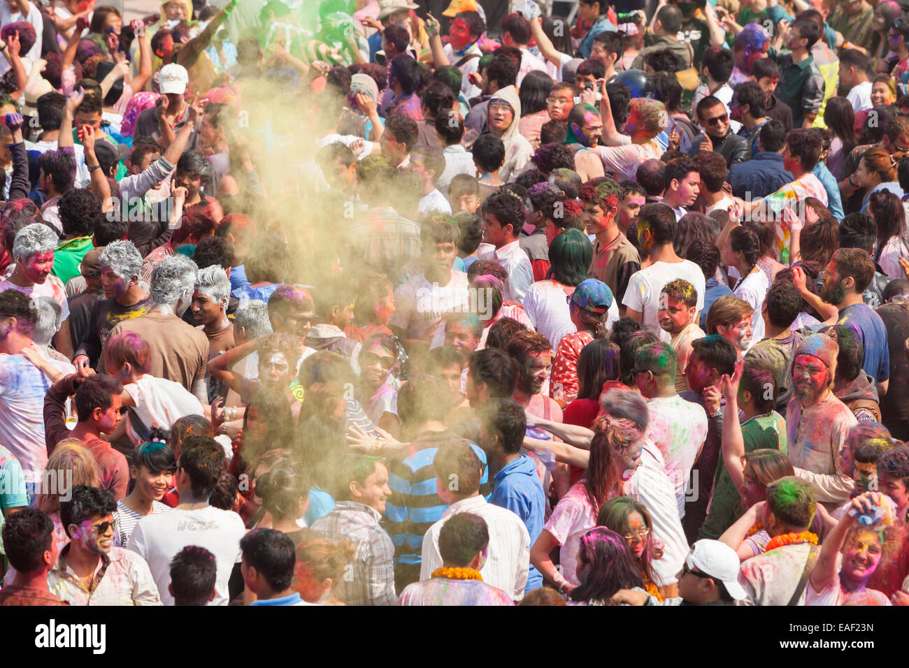Celebrate holi festival in nepal hi-res stock photography and images ...