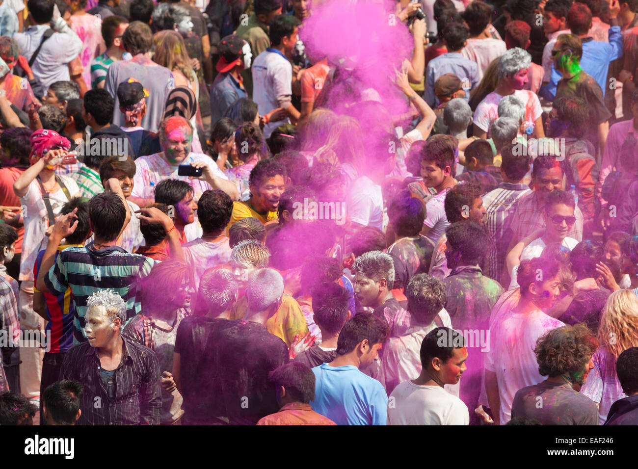 Crowd Gathering In Basantapur Durbar Square To Celebrate The Holi