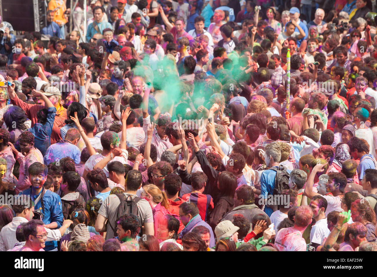 Crowd Gathering In Basantapur Durbar Square To Celebrate The Holi
