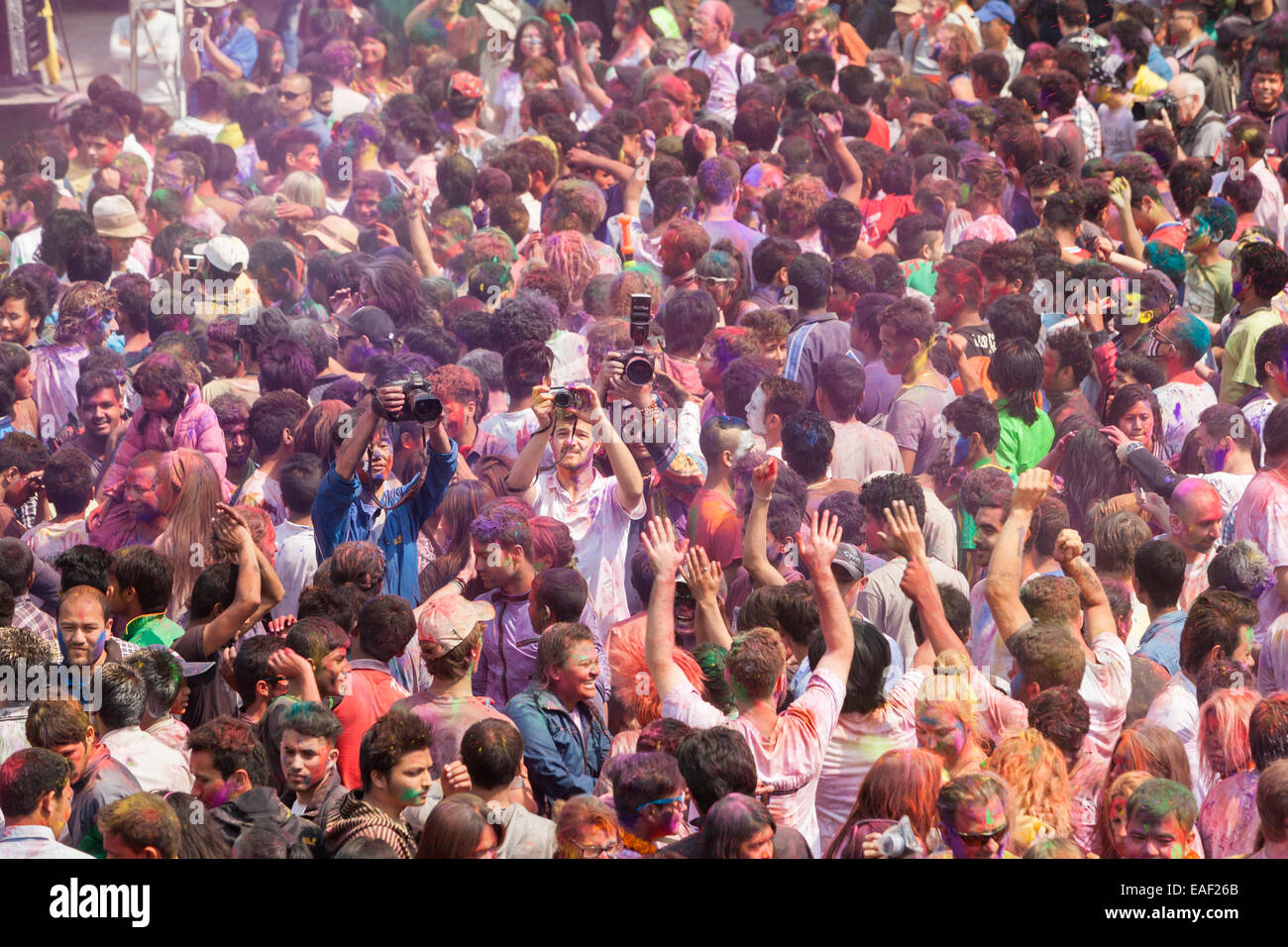 Crowd Gathering In Basantapur Durbar Square To Celebrate The Holi