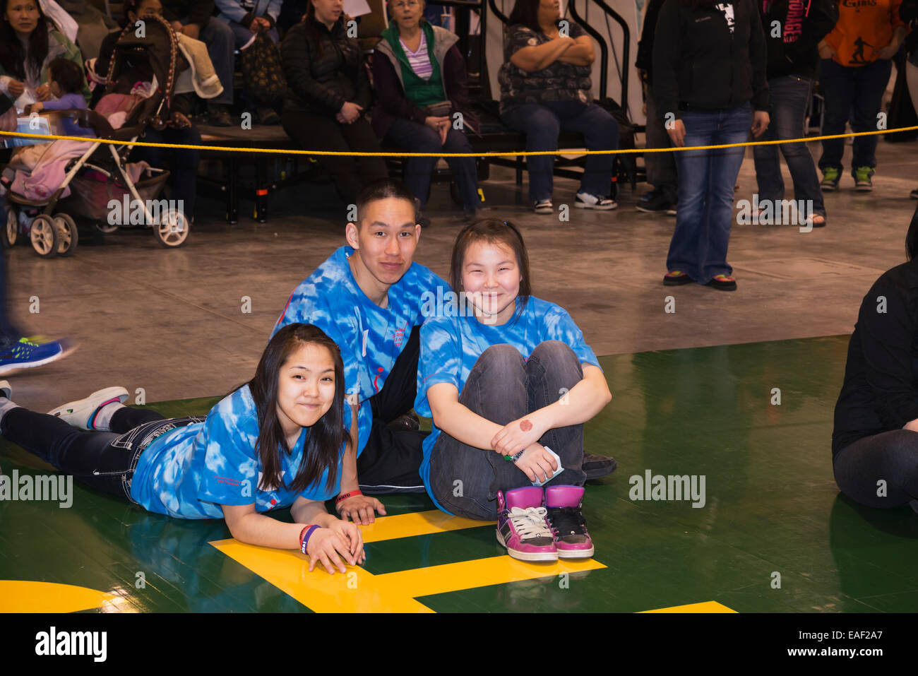 Spectator,Three Teenagers,Native Youth Olympics Stock Photo - Alamy