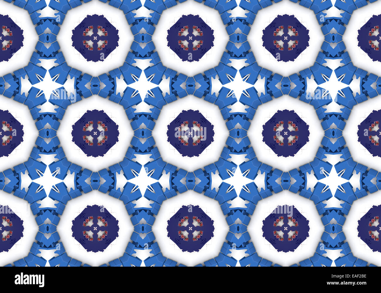 Blue Ethnic pattern. Abstract kaleidoscope fabric design Stock Photo ...