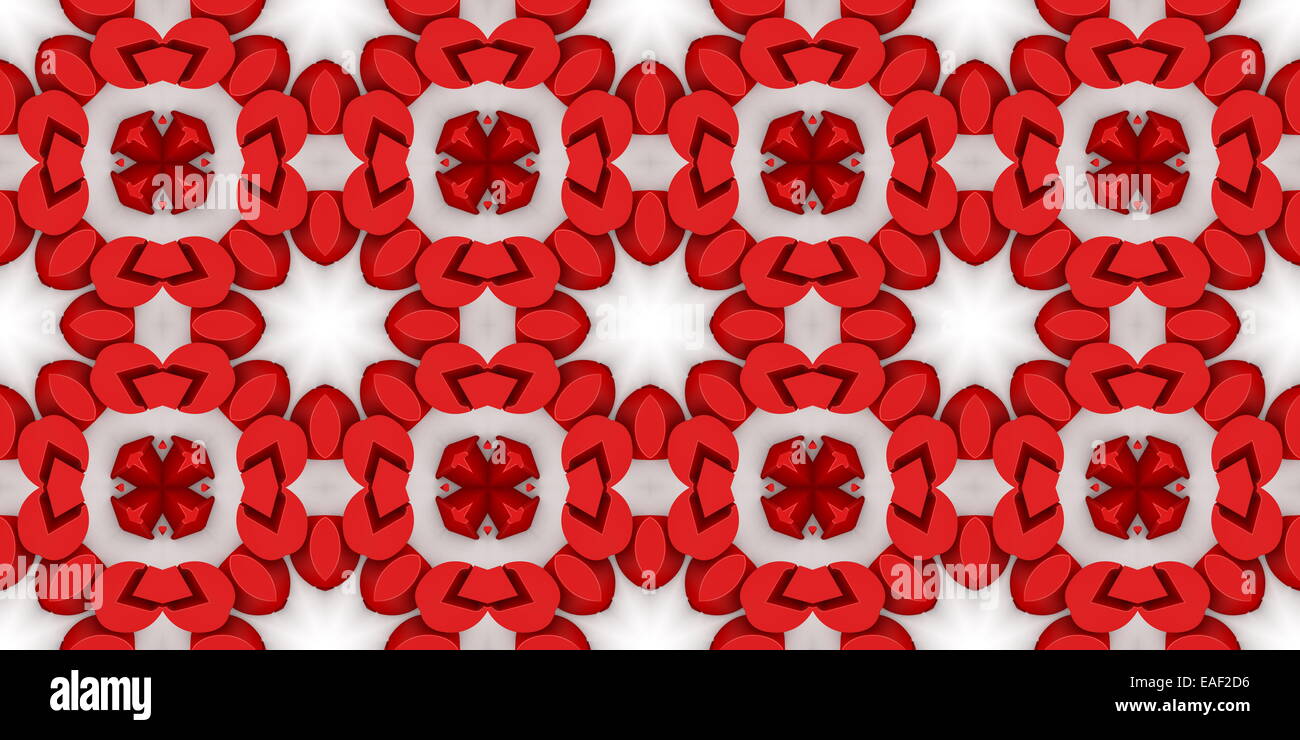 red Ethnic pattern. Abstract kaleidoscope fabric design Stock Photo - Alamy
