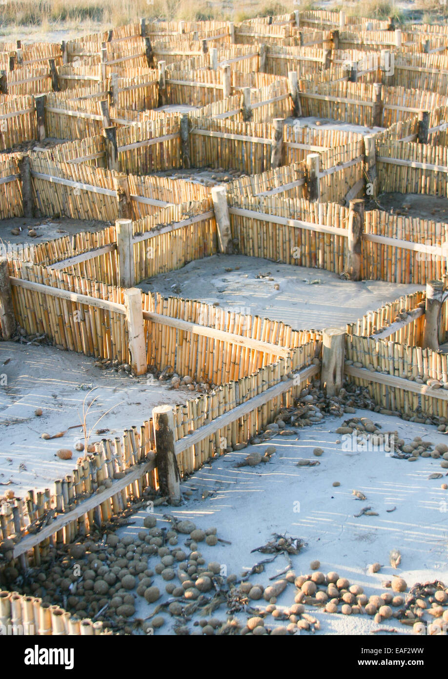 Barrier for sand. Useful against shoreline erosion Stock Photo - Alamy