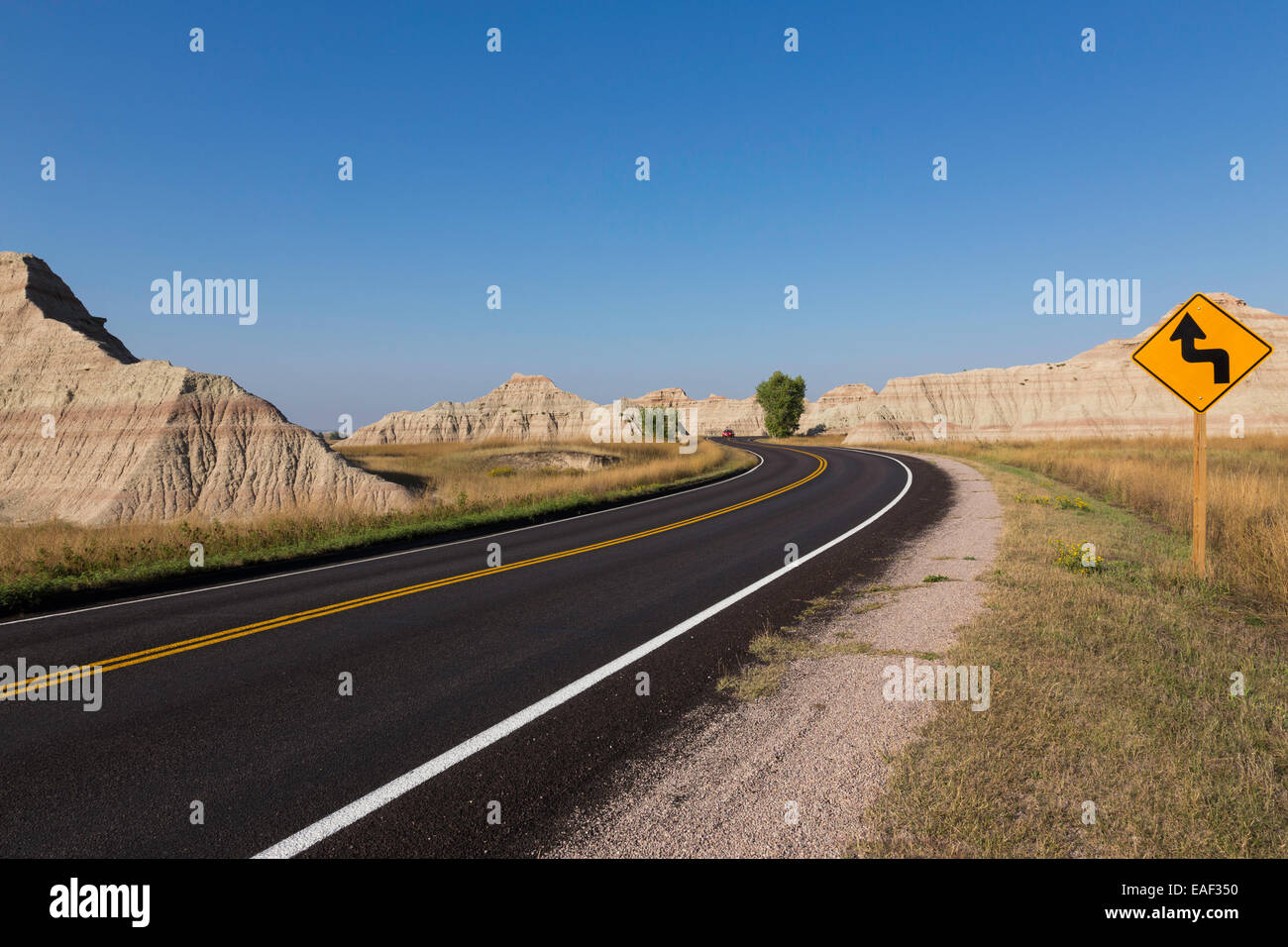 Road in Badlands National Park, SD, USA Stock Photo - Alamy