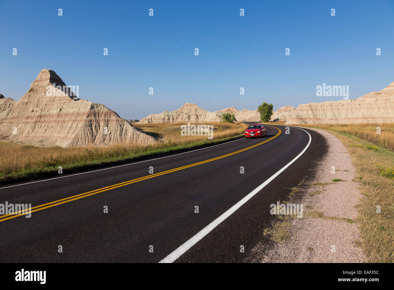 Road in Badlands National Park, SD, USA Stock Photo - Alamy