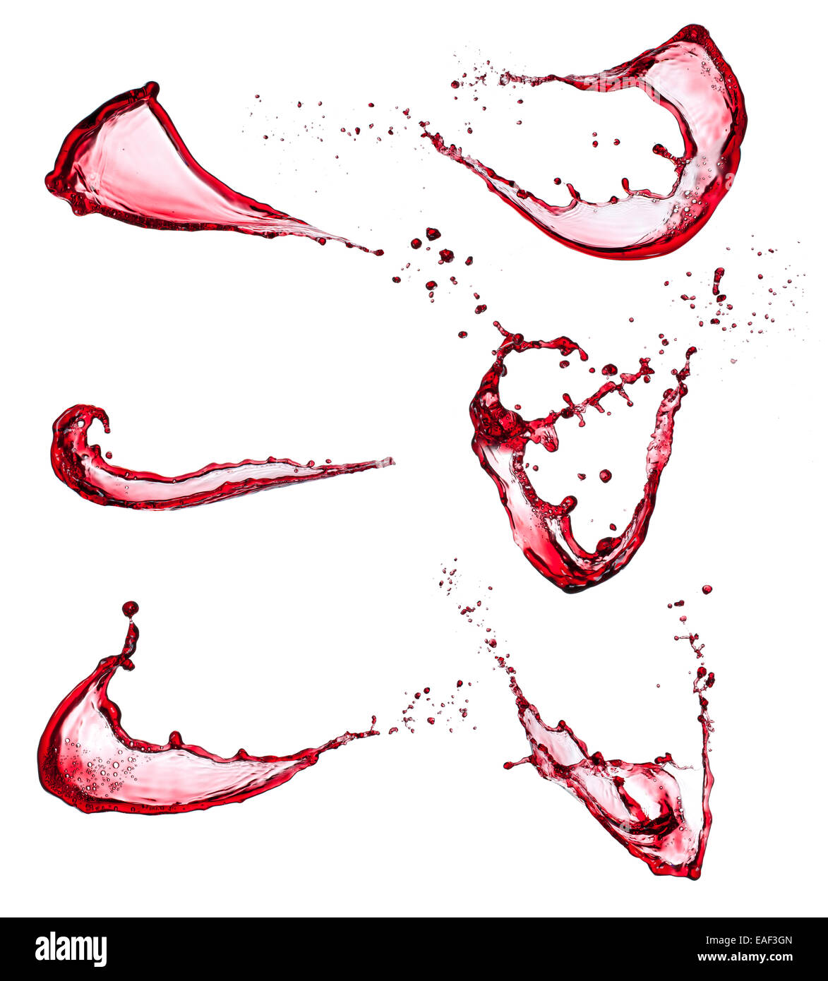 Red wine splashes isolated on white background Stock Photo - Alamy