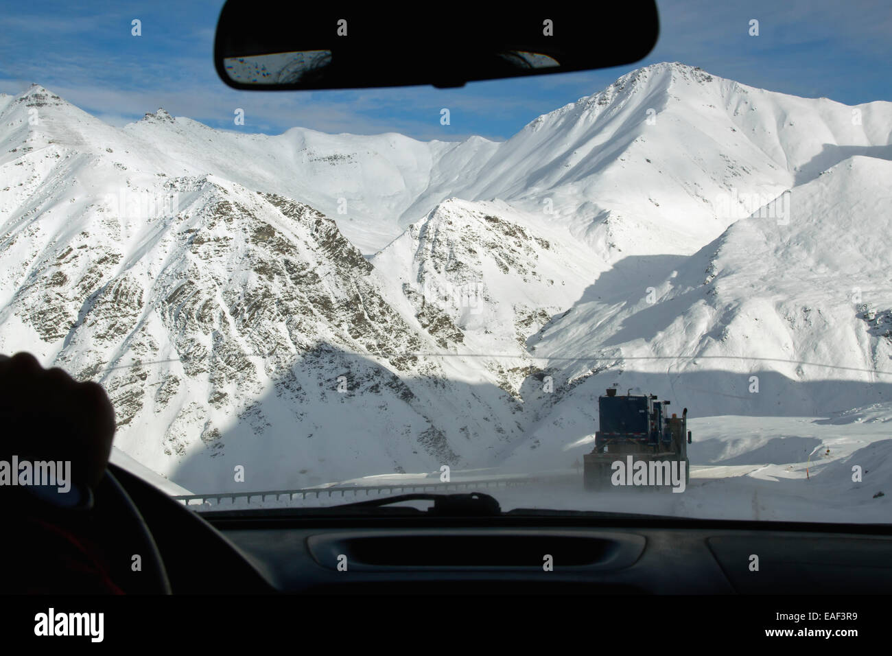 Driving Atigun Pass above the Arctic Circle, Brooks Range, Arctic ...