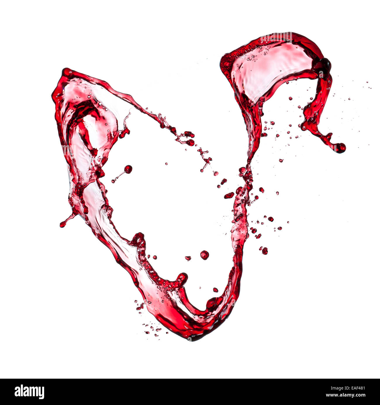 Red wine splash isolated on white background Stock Photo - Alamy
