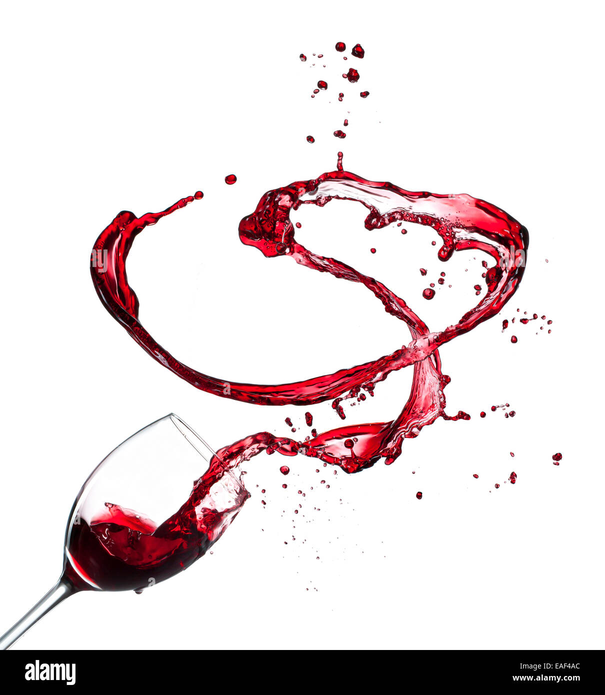Red wine splashing from glass, isolated on white background Stock Photo ...