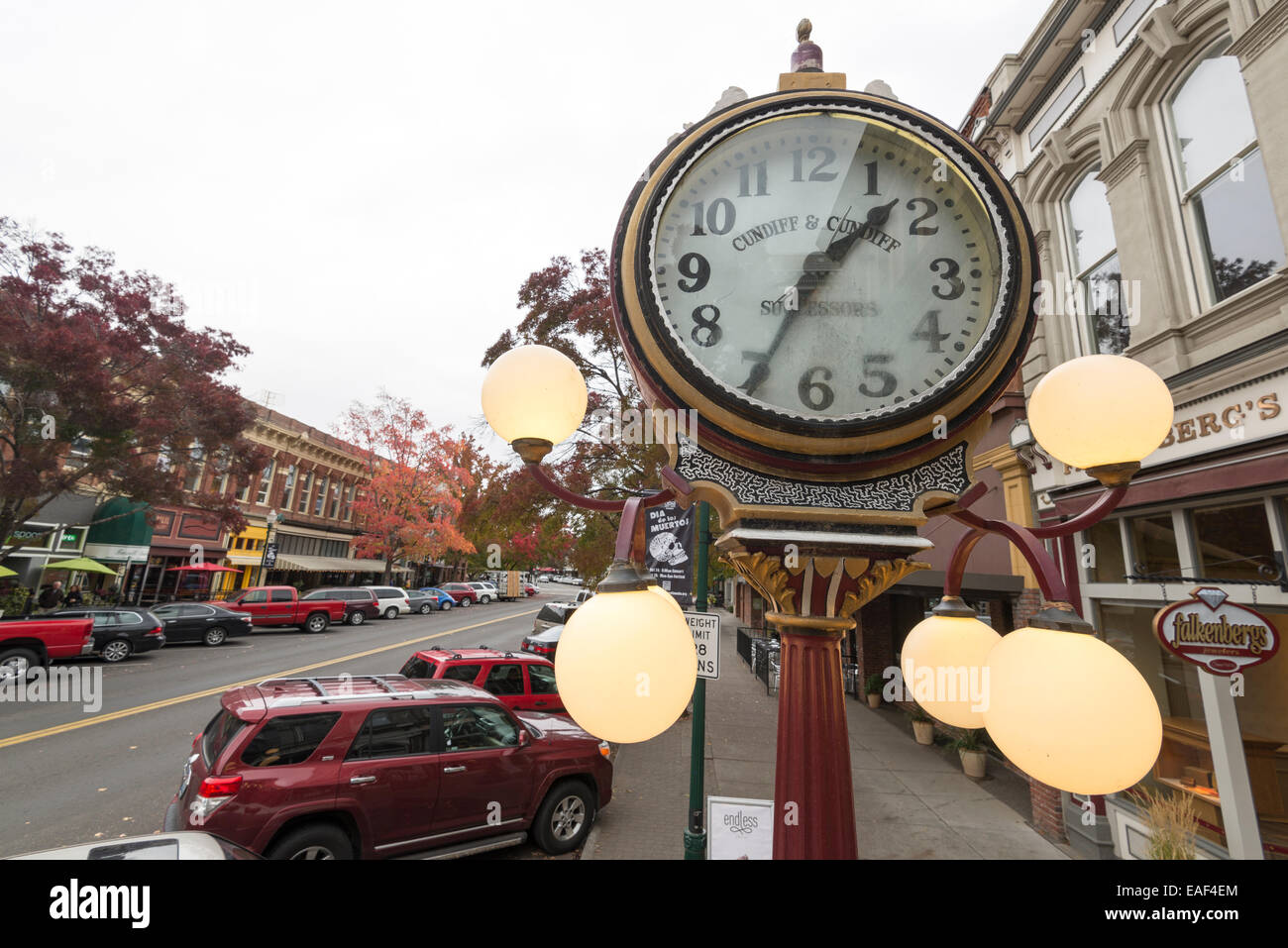 Decorative clock in downtown Walla Walla, Washington Stock Photo - Alamy