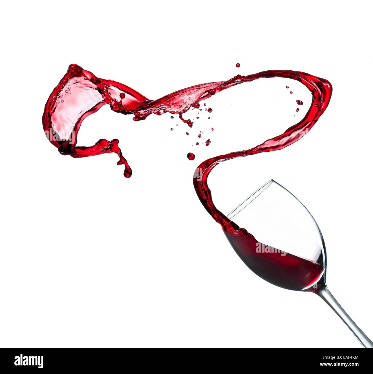 Red wine splashing from glass, isolated on white background Stock Photo ...