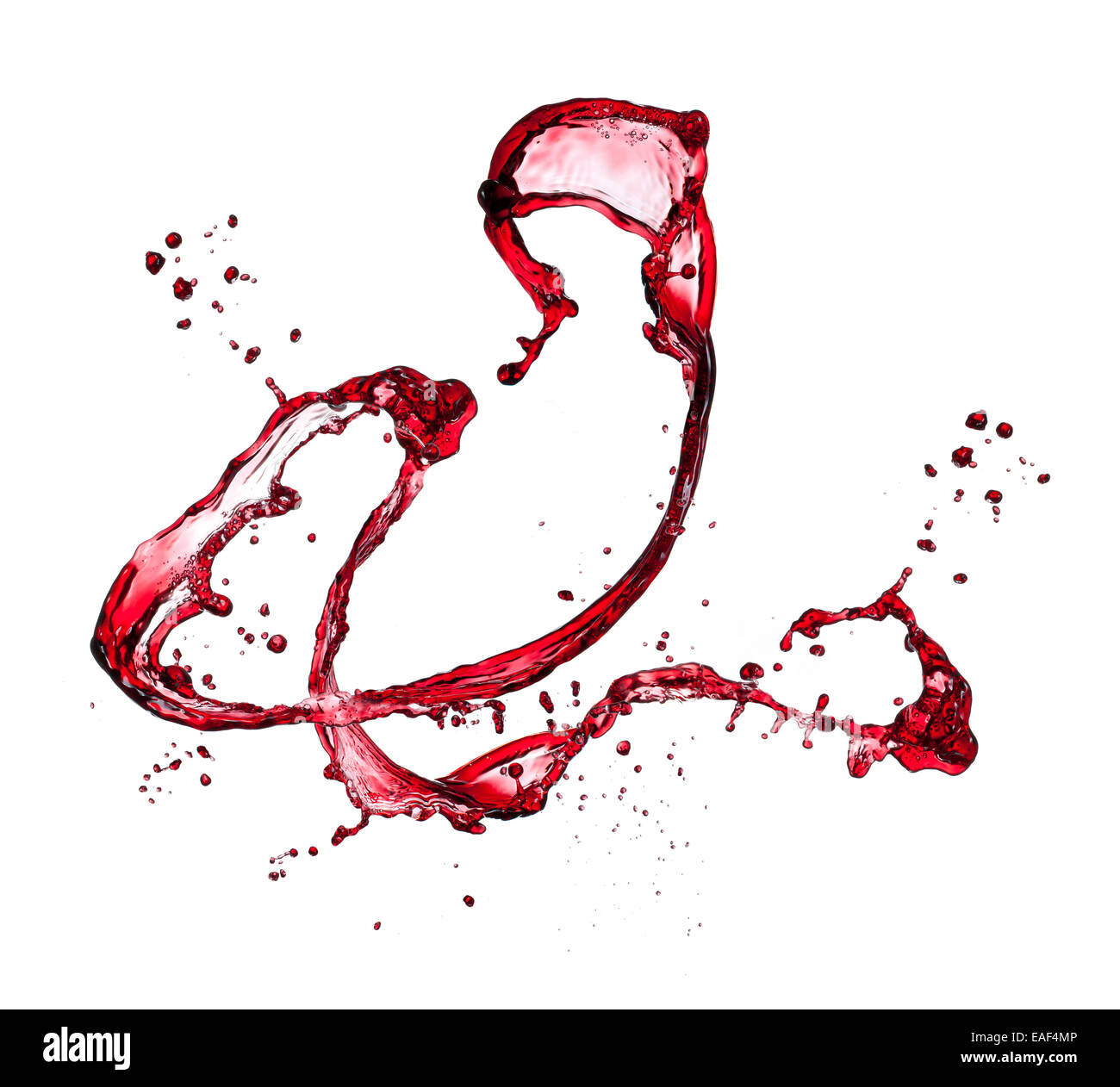 Red wine splash isolated on white background Stock Photo - Alamy