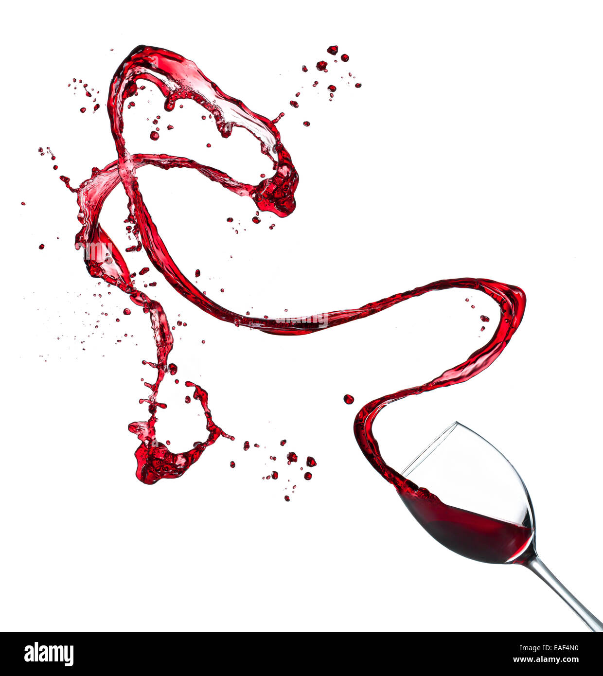 Red wine splashing from glass, isolated on white background Stock Photo ...