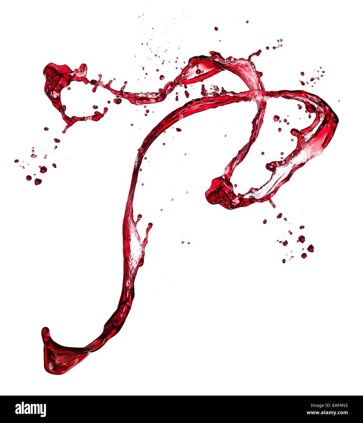 Red wine splash isolated on white background Stock Photo - Alamy