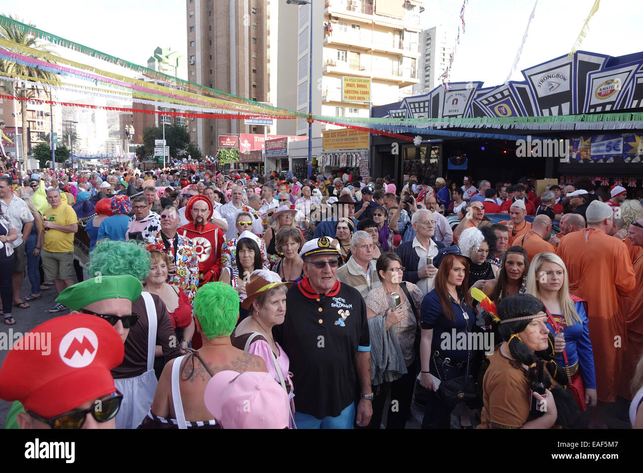 Benidorm, Costa Blanca, Spain. 13th Nov, 2014. British revelers in ...