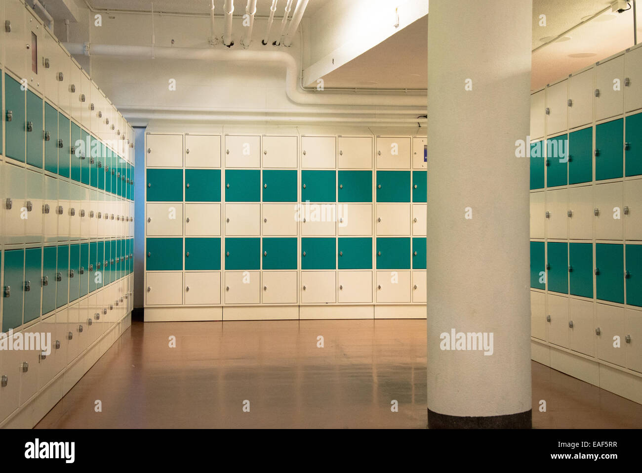 rows of automatic lockers at school Stock Photo - Alamy