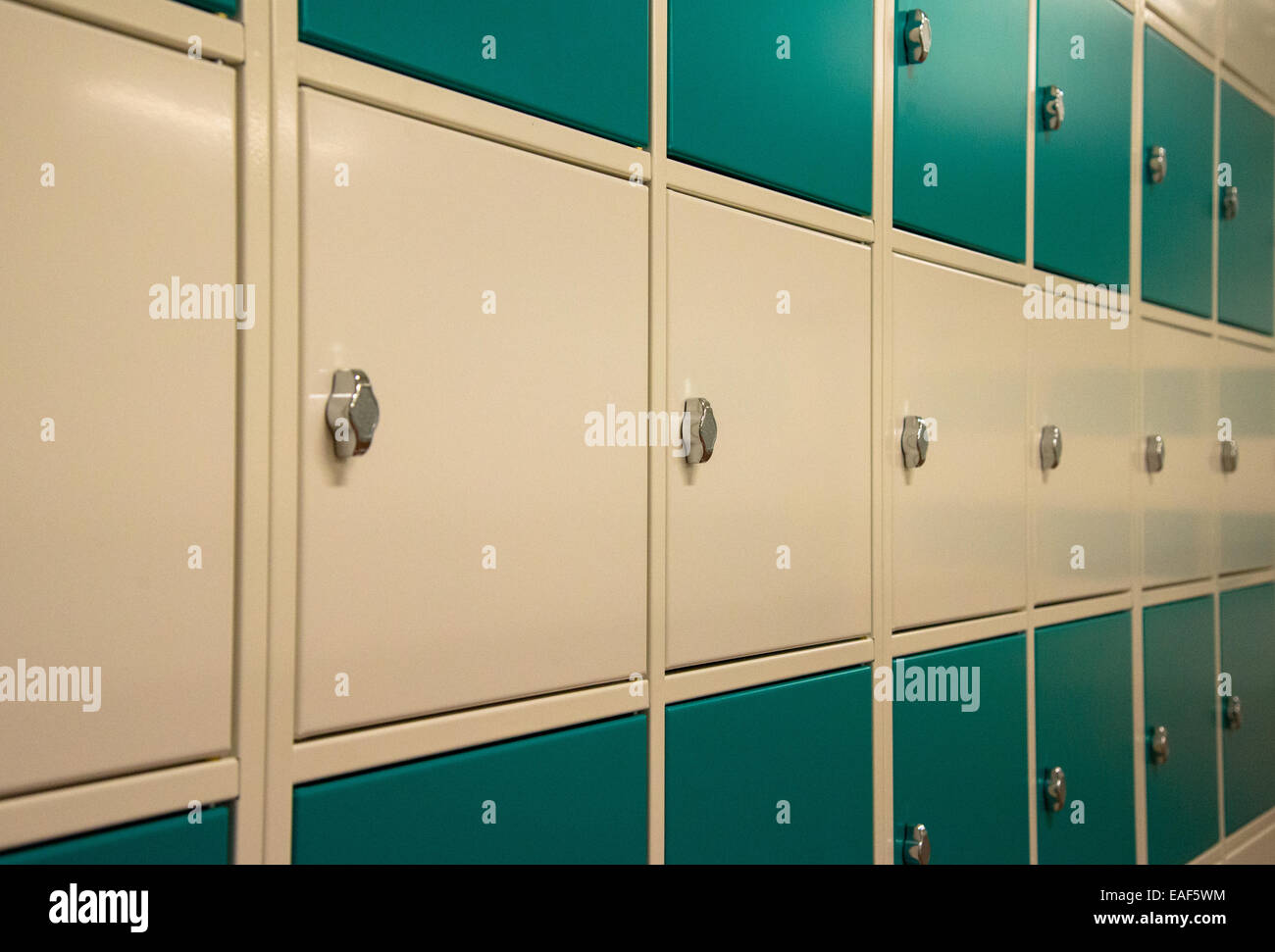 rows of automatic lockers at school Stock Photo - Alamy