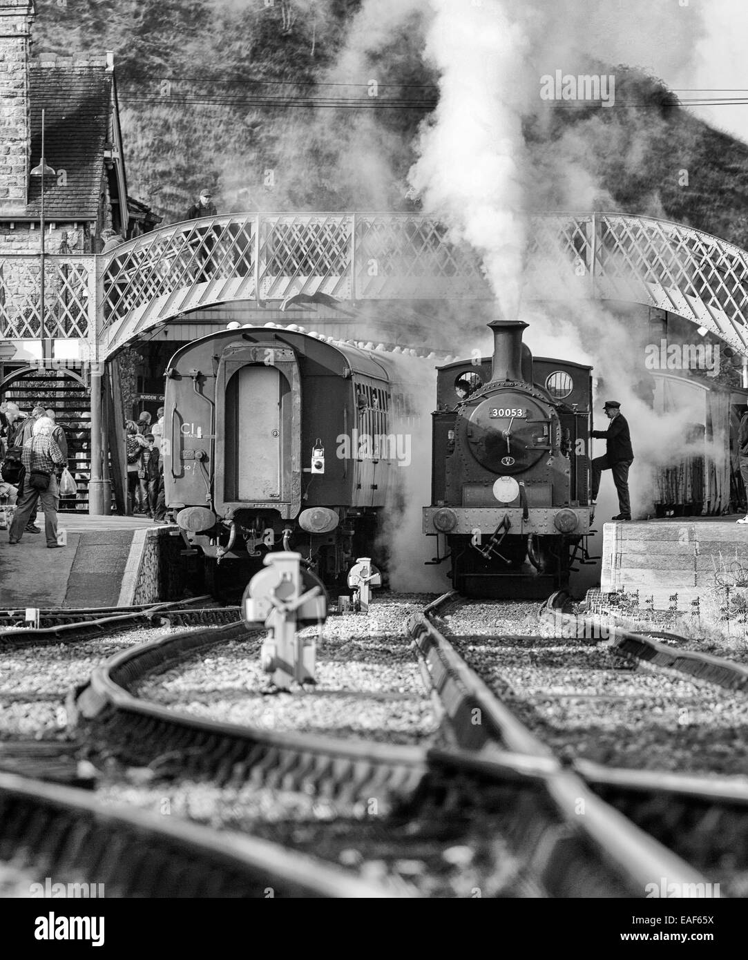 Train station depot Black and White Stock Photos & Images - Alamy