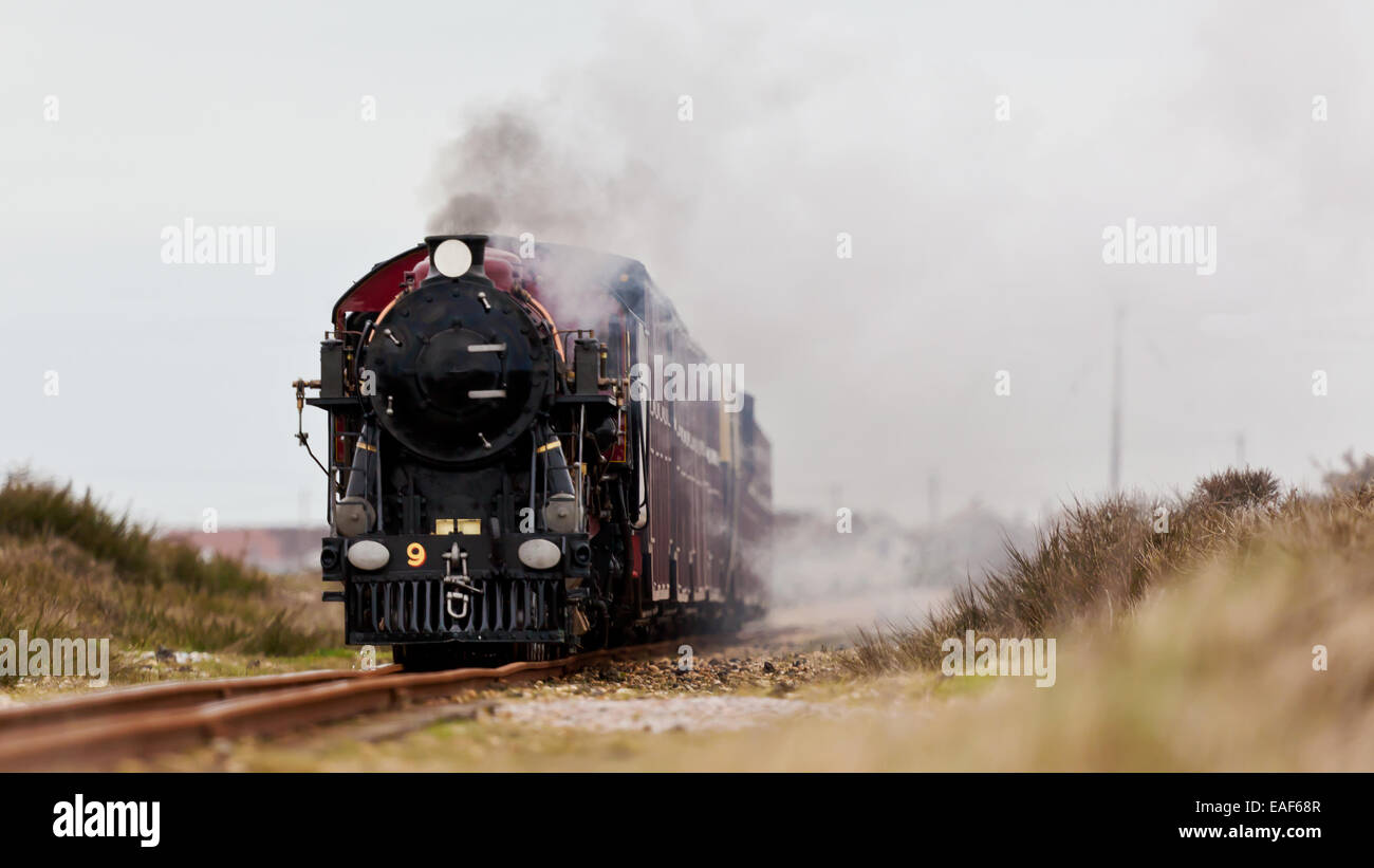 Steam engine driving through countryside Stock Photo - Alamy