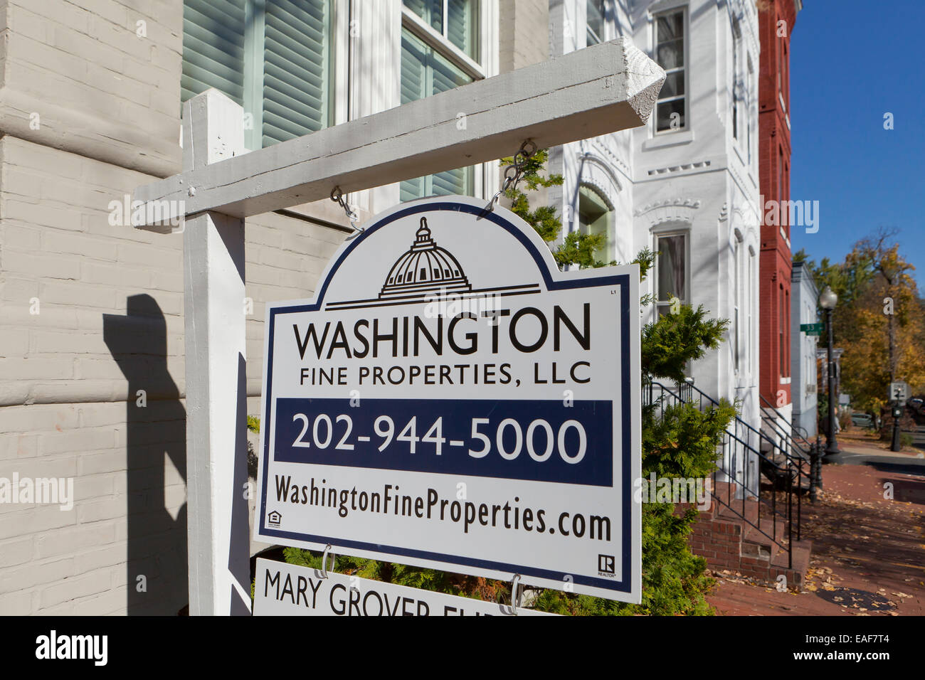 Realty sign on brick house - Georgetown, Washington, DC USA Stock Photo ...