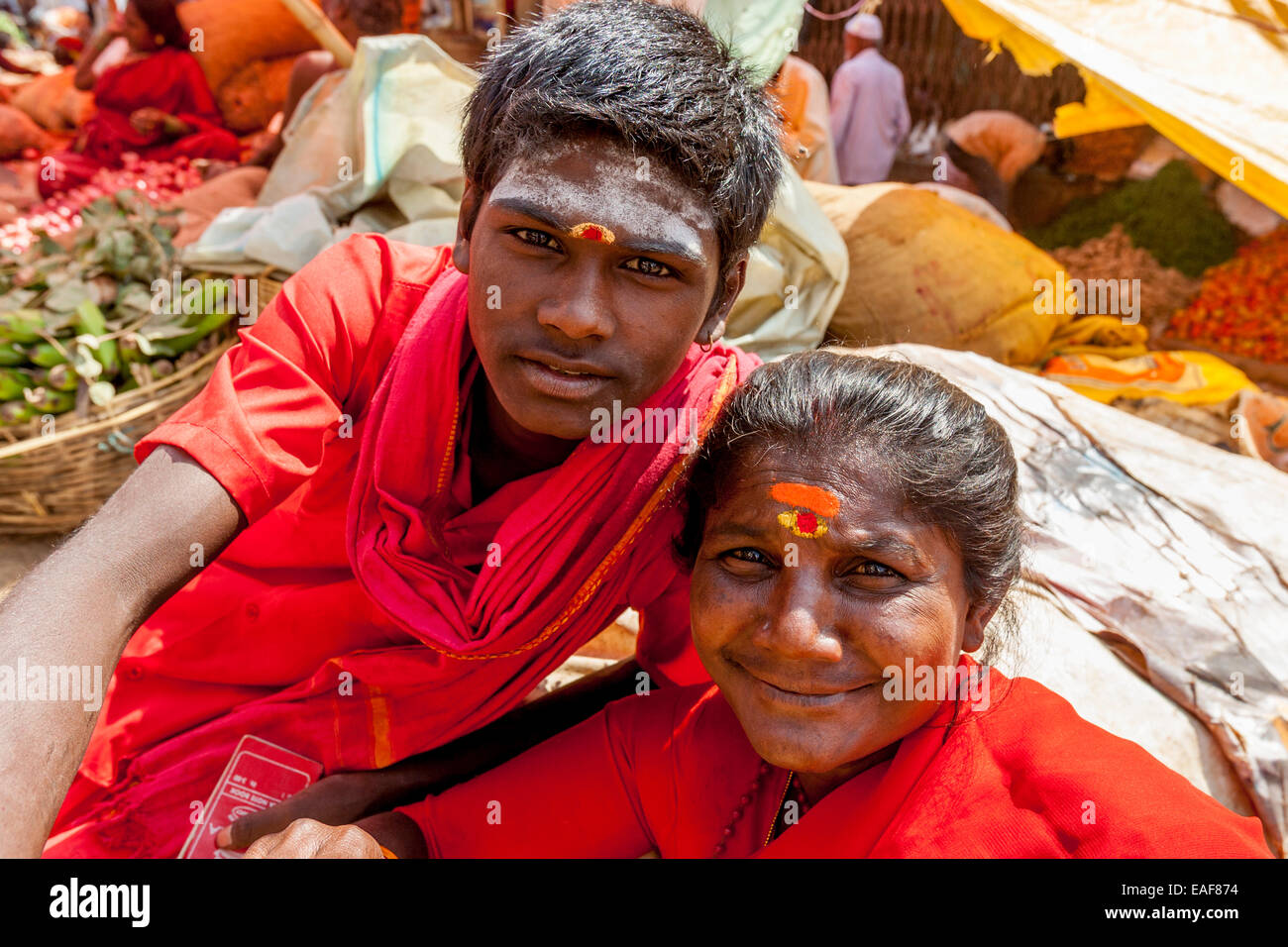 Local People At A Street Market, Bangalore, Karnataka, India Stock ...