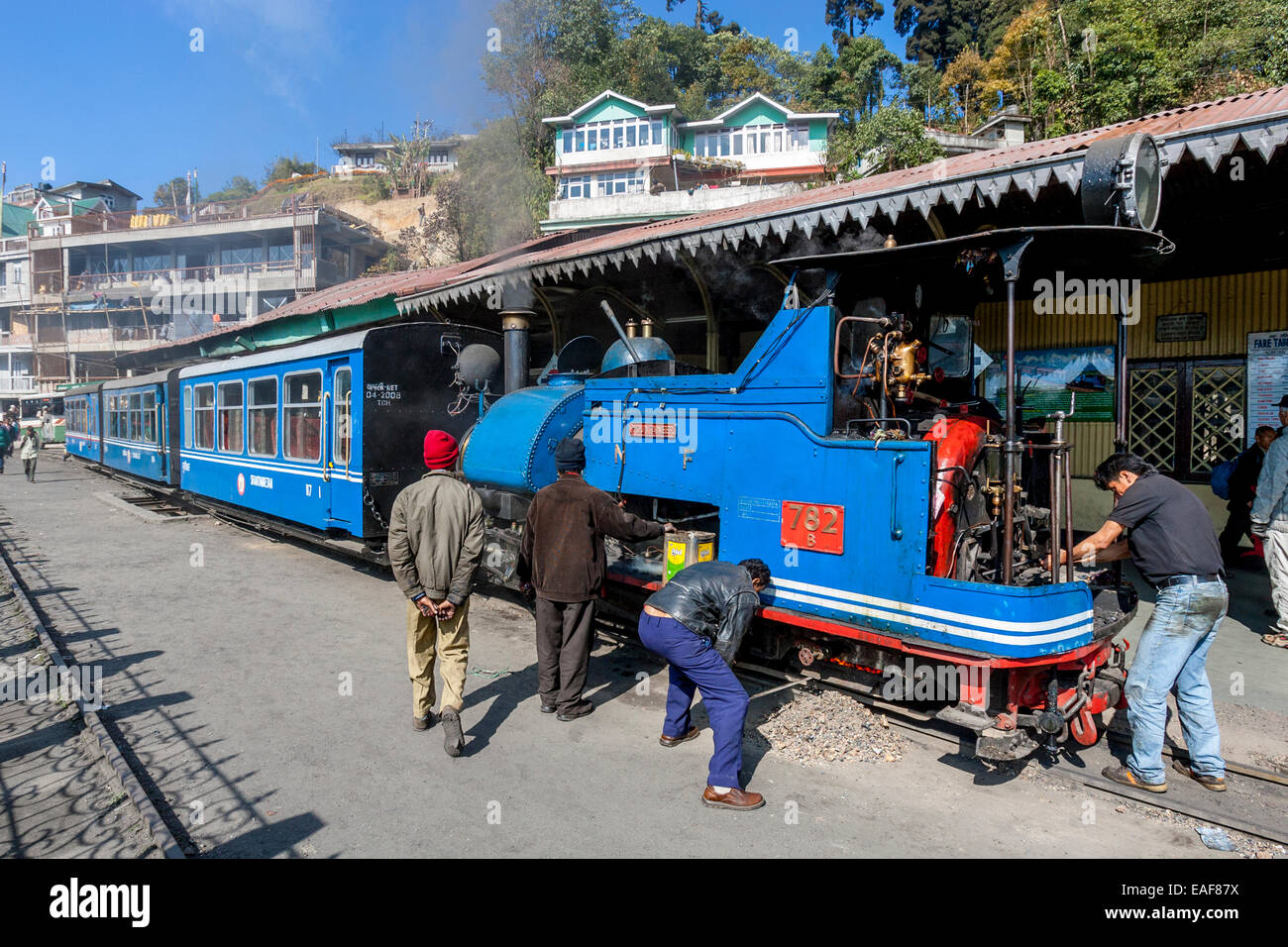The Darjeeling Himalayan Railway (aka The Toy Train) Being Prepared At ...