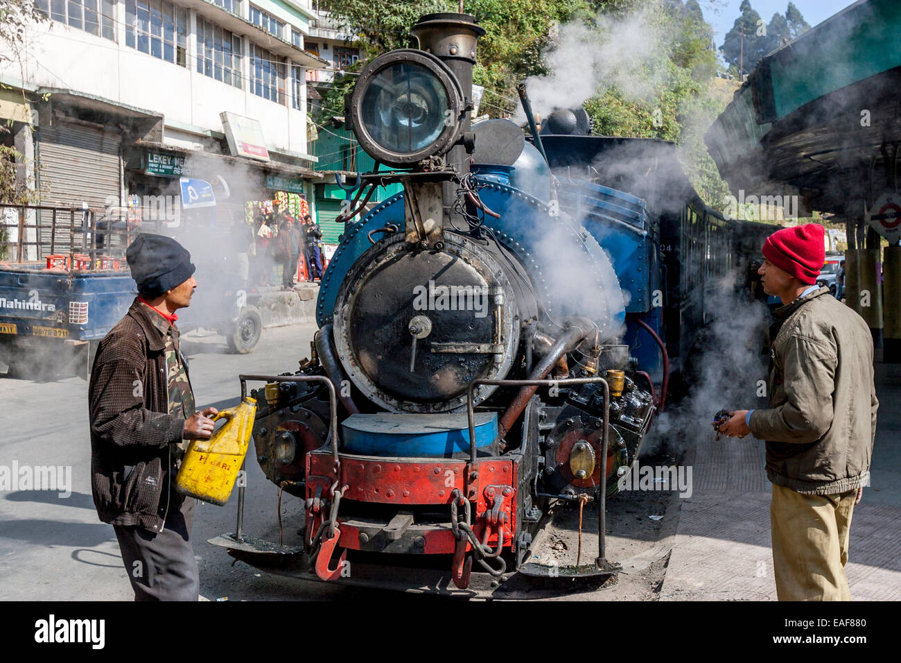 The Darjeeling Himalayan Railway (aka The Toy Train) Being Prepared At ...