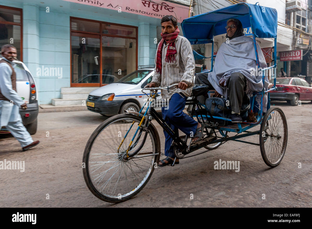 A Man Travels By Rickshaw Taxi, New Delhi, India Stock Photo - Alamy